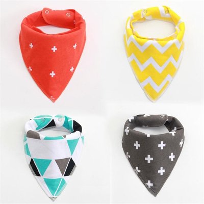 Custom Cute Soft Print Baby Infants Cotton Bandana Drool Tablets Bibs Unisex