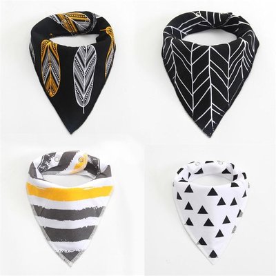 Custom Cute Soft Print Baby Infants Cotton Bandana Drool Tablets Bibs Unisex