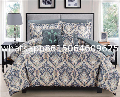 Reversible 3pcs Comforter Set Printed Bedding Set Super Soft Touch Microfiber