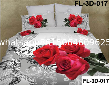 3D Reactive Printed Sheet Set Cotton Bedsheet