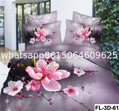 3D Reactive Printed Sheet Set Cotton Bedsheet