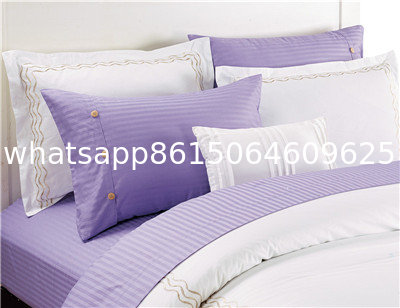 Sateen Stripe Sheets Polyester Cotton Bedsheets 4pcs Flat sheet Fitted sheet Pillowcase