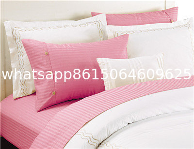 Sateen Stripe Sheets 4pcs Bedsheets PolyCotton Egyptian Cotton Touch