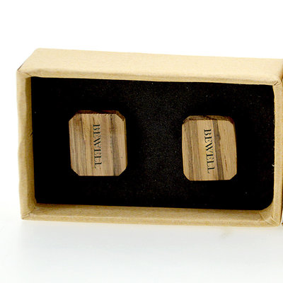 Handmade Gentleman Wood Cufflink For Wedding With Custom Logo