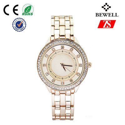 Fashion Shiny Slim Diamond Zinc Alloy Watch For Lady / Metal Wristwatch