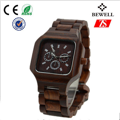 Professional Quartz Zebra Bamboo Wood Watch With Japan Movement