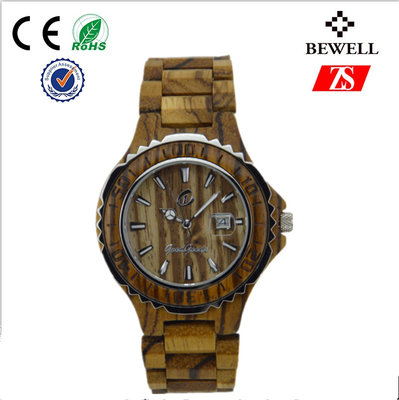 3 ATM Bamboo Man Wrist Watch With Japan Quartz Movement OEM ODM