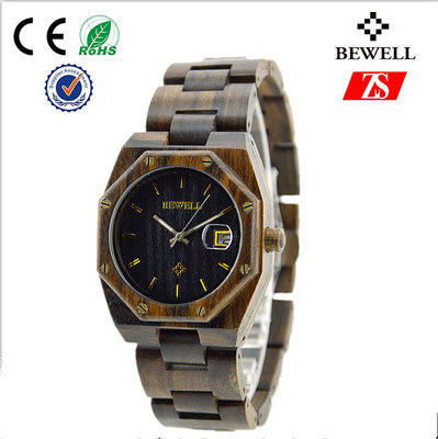 Fashionable Maple / Red / Black Wood Quartz Watch For Male And Female
