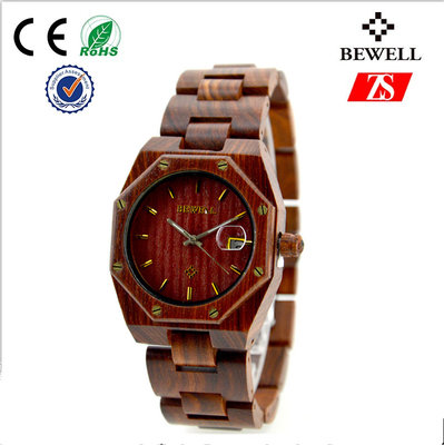 Fashionable Maple / Red / Black Wood Quartz Watch For Male And Female