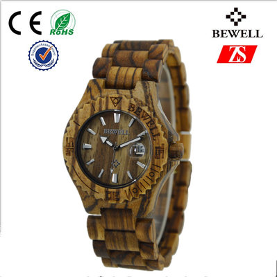 Water Resistant Handmade Quartz Wood Watch With Logo Customized