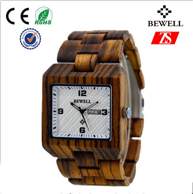 Luxury Solid Zebra / Bamboo / Maple Wood Watch Quartz Movement