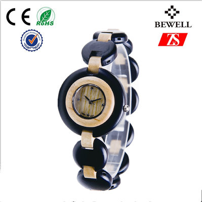 Women Bewell Wood Watch Natural Wooden Bracelet Watch ZS-010