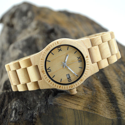 Elegant Non Toxic Bamboo Unisex Wrist Watch With Custom Logo