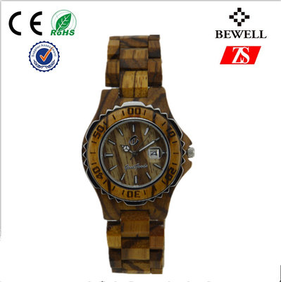 Cool Wood Wrist Watch , Japan Miyita Movement Wooden Wristwatch