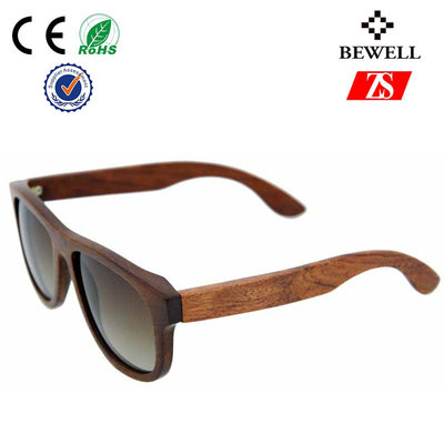 Recyclable Wood Frame Sunglasses For Women , Natural Wooden Sun Glasses