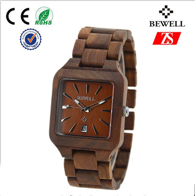 Japan Movement Men Wooden Watches , Water Resistance Natural Wood Watches