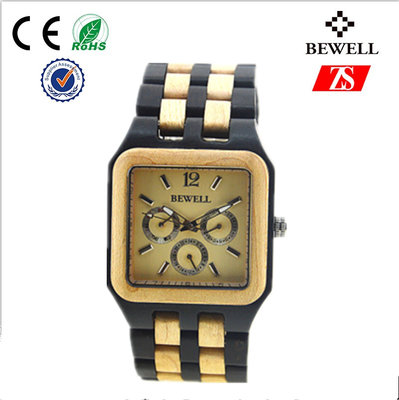 Square Case Wood Hand Watch
