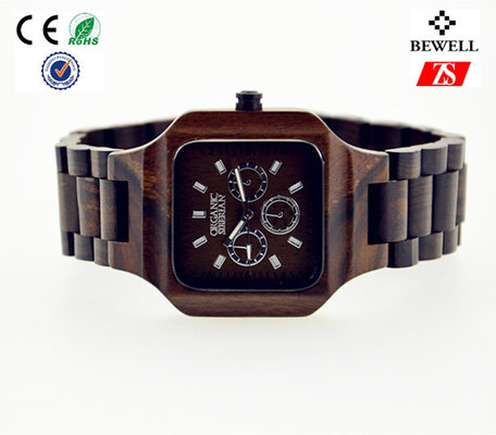 Environmental Natural Men Wooden Watches With Stainless Steel Buckle