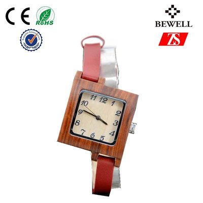 Maple Wooden Watch With Leather Strap , Japanese Quartz Wood Watch