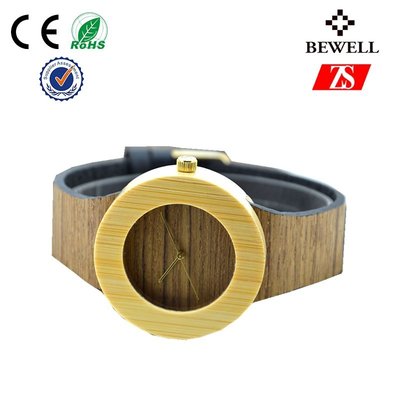 Original Japan Movement Zebra Wooden Watch With Leather Band