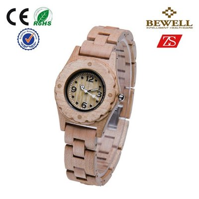Waterproof Wooden Watch For Ladies , Red Sandalwood And Maple Wood Watch