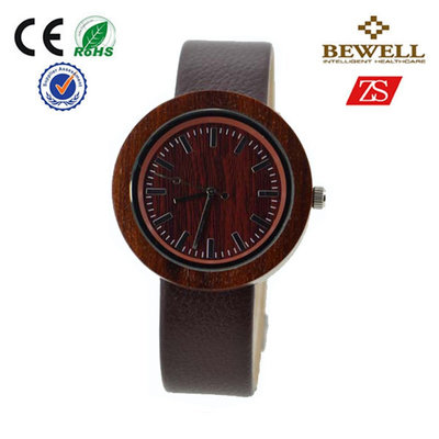 Fashion Men Wooden Watches Unique With Genuine Leather Strap