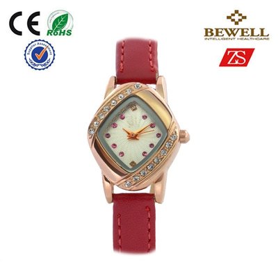 Lady Bewell Alloy Japan Movt Watches 3 ATM Waterproof With Leather Band