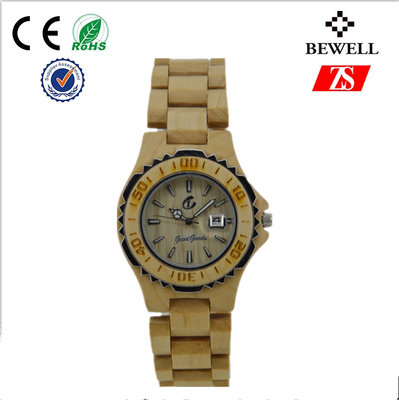 Bewell Natural Bamboo Wrist Watch Custom With Quartz Movement