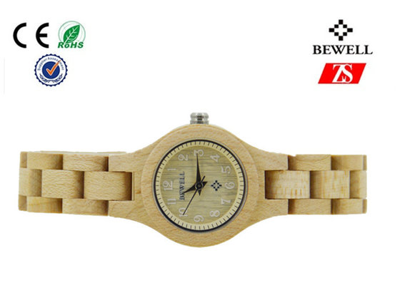 Waterproof Jewelry Buckle Ladies Wooden Watch , Maple Wood Women'S Watches