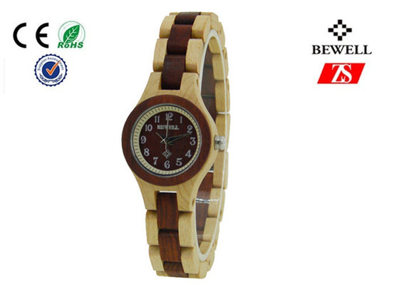 Fashion Ladies Wooden Watches / Wood Case And Band Wooden Womens Watch