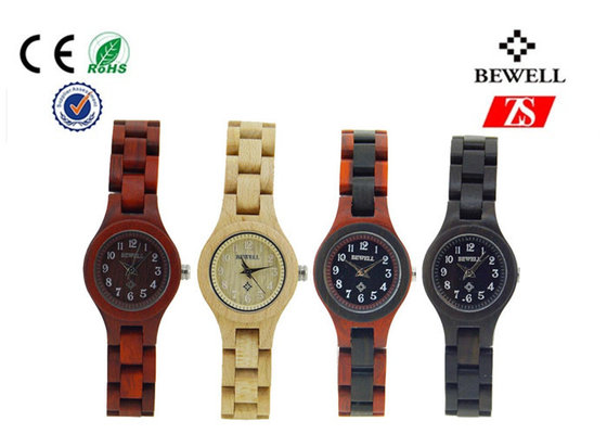 Fashion Ladies Wooden Watches / Wood Case And Band Wooden Womens Watch