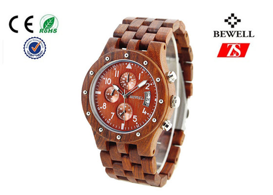 BEWELL Wooden Wrist Watch Natural Eco Handmade Sandal Wood Wristwatch