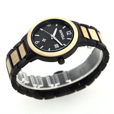 Maple Wood And Steel Watches with Butterfly Clasp 5 ATM Waterproof