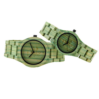 Waterproof Green Bamboo Quartz Watch Bamboo Wrist Watch For Couples Life