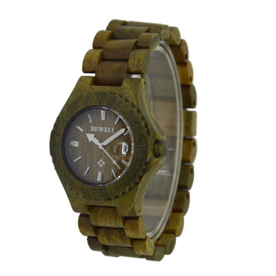 Green Sandalwood Wooden Wrist Watch Fashion Men Wood Watch