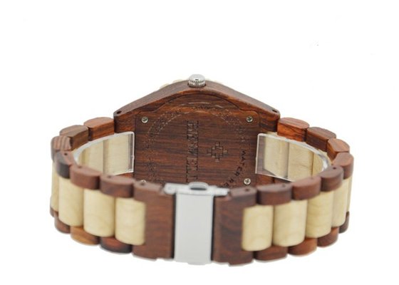 Wood Wrist Watch Red Sandalwood And Maple Quartz Wooden Dial Wristwatch