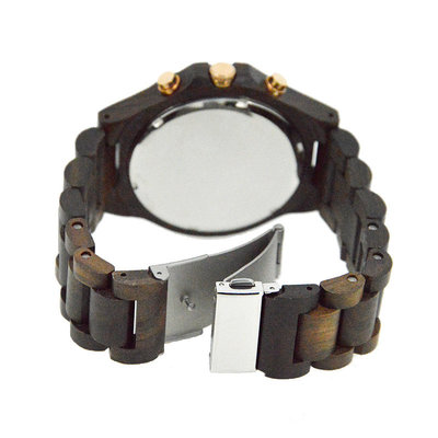 Japanese Quartz Movement Quartz Wood Watch for Men , Black