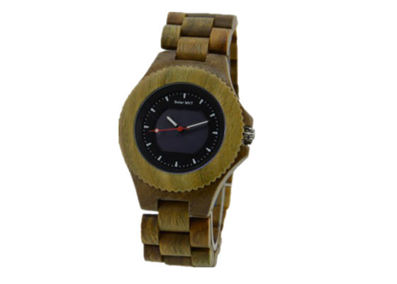 Eco - Friendly Wooden Wrist Watch Japanese Solar Powered Movement