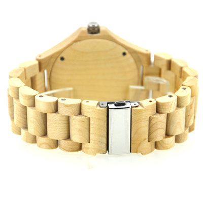 Golden Quartz Wood Watch Maple Wood Wrist Watch With Bewell