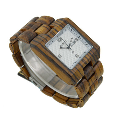 Fashion Zebra Wood Watch Men Wooden Watches 1 year Warranty