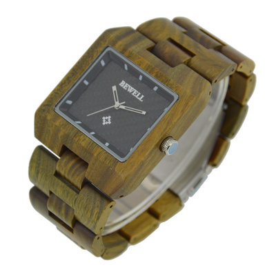 Green Sandal Men Wooden Watches Japanese Quartz Movement