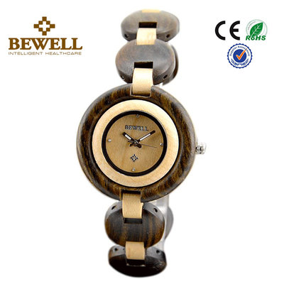 Green Sandalwood And Maple Wooden Wrist Watch , all wood watch men