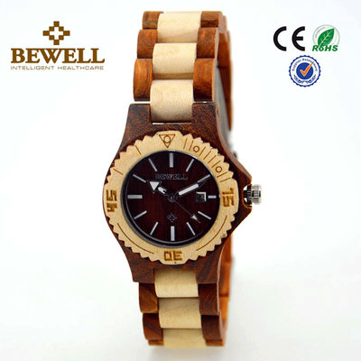 Maple And Red Sandalwood Ladies Wooden Watch CE RHoS FSC Approved