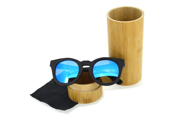 Ice Blue Handmade Wood Frame Sunglasses , Recycled Wooden Polarized Sunglasses