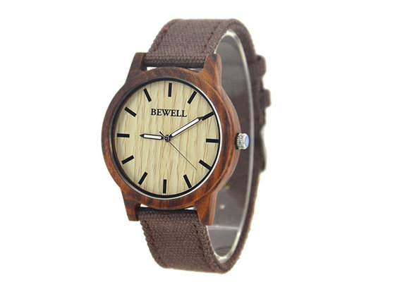 Unique natural wooden watch for women / men custom logo leather wrist