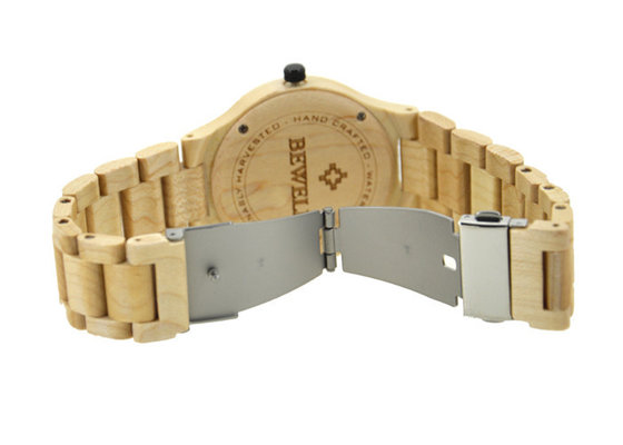 Gift Bewell Natural Wooden Mens Watch Full Handmade Japanese Movement