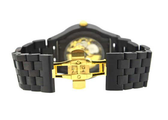 Sapphire Glass Luxury Wooden Watches Batterfly Buckle Mechanical Movement