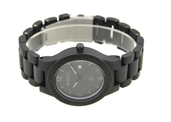 Mens 100% natural wood band watch / Custom Logo black wood watch OEM
