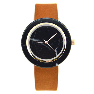 Popular Black Marble Watch Wooden Caseback / Mens Luxury Watches Japan Miyota Movement