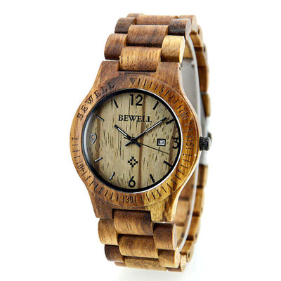 Custom Handmade  Wooden Wrist Watch With Miyota Japanese Movement , Wood Color